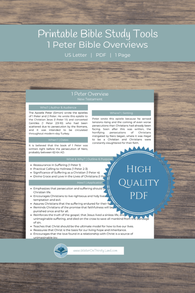 1 Peter Overview Water On Thirsty Land