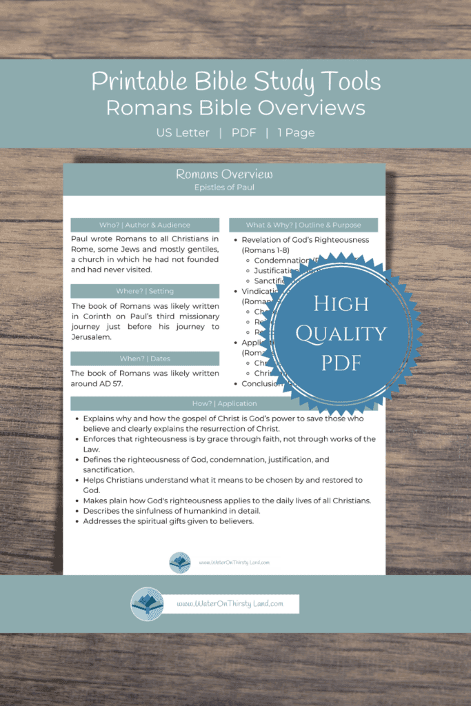 Main Themes of the Book of Romans | Water on Thirsty Land