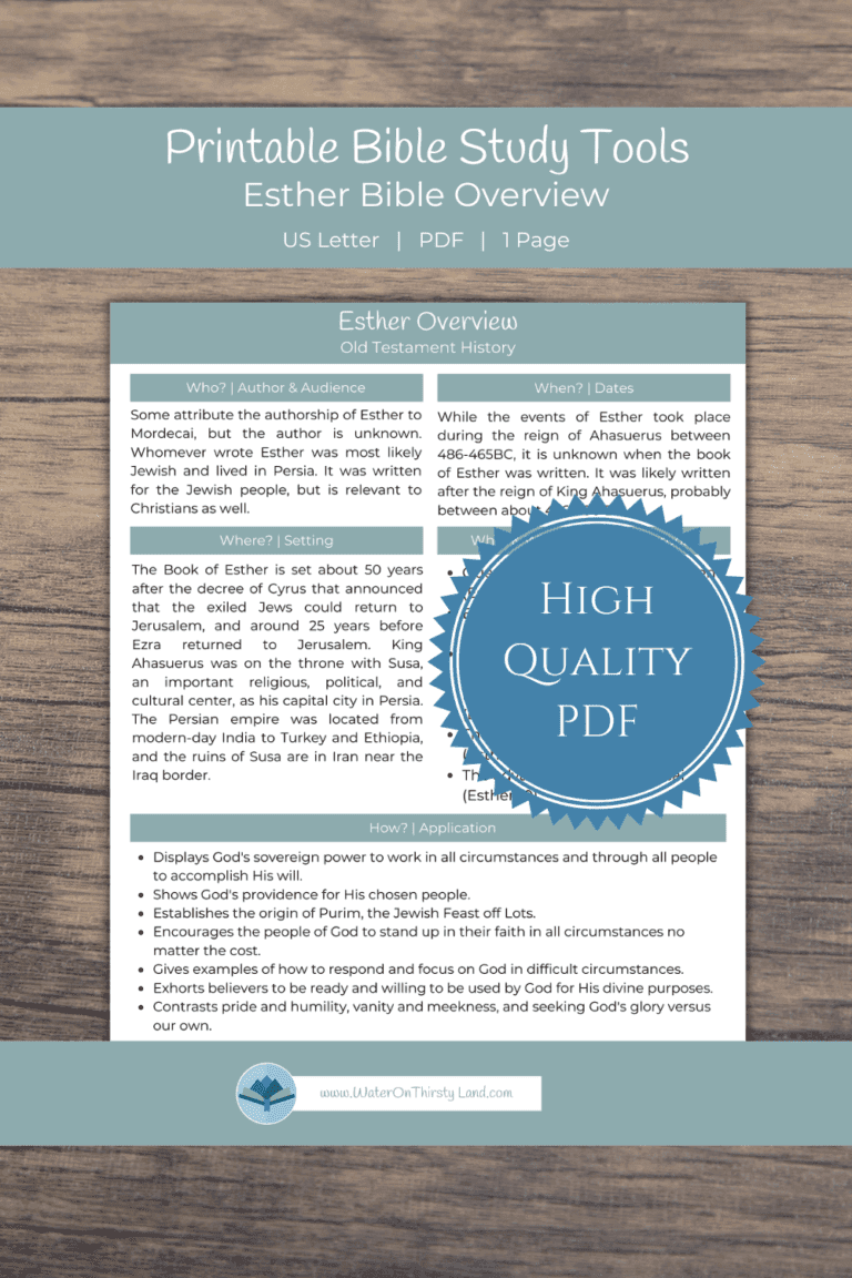 Main Themes of the Book of Esther | Water on Thirsty Land