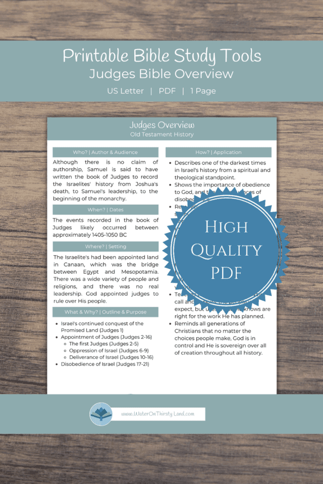 Judges Overview | Water on Thirsty Land