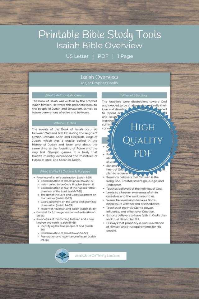 Isaiah Overview | Water on Thirsty Land