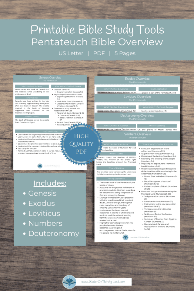 Pentateuch Overview Pack | Water on Thirsty Land