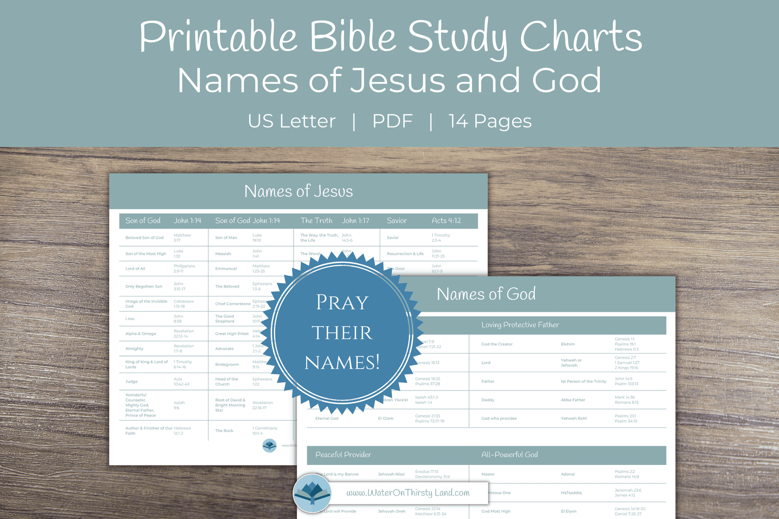 Bible Information Charts | Water on Thirsty Land