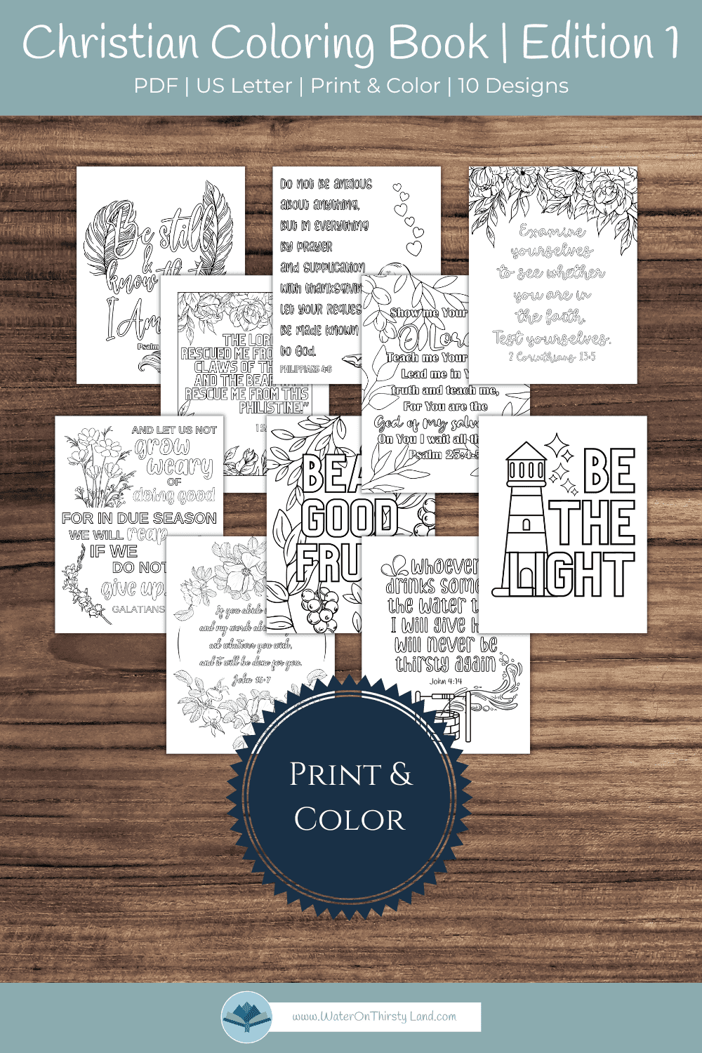 Bible Coloring Book Pages Pack 1 | Water on Thirsty Land