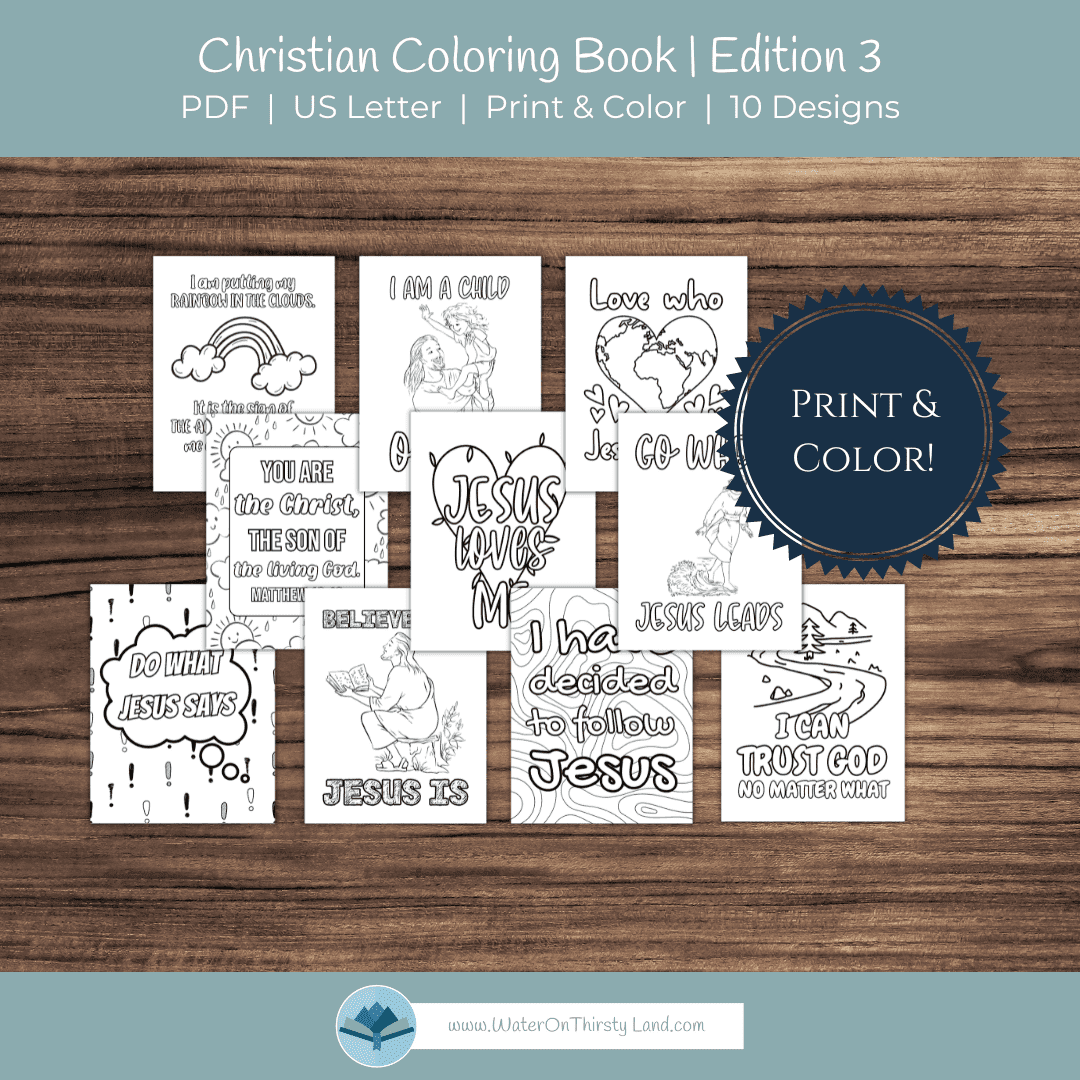 Bible Coloring Book Pages Pack 3 | Water on Thirsty Land